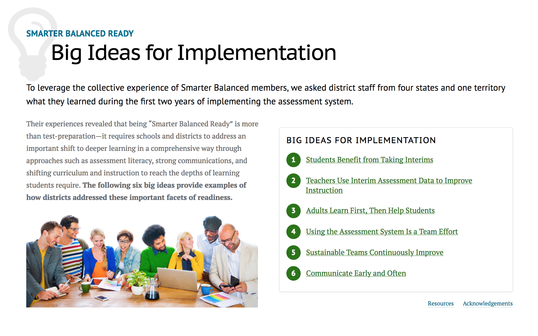 Six Big Ideas for Getting “Smarter Balanced Ready” - SmarterBalanced
